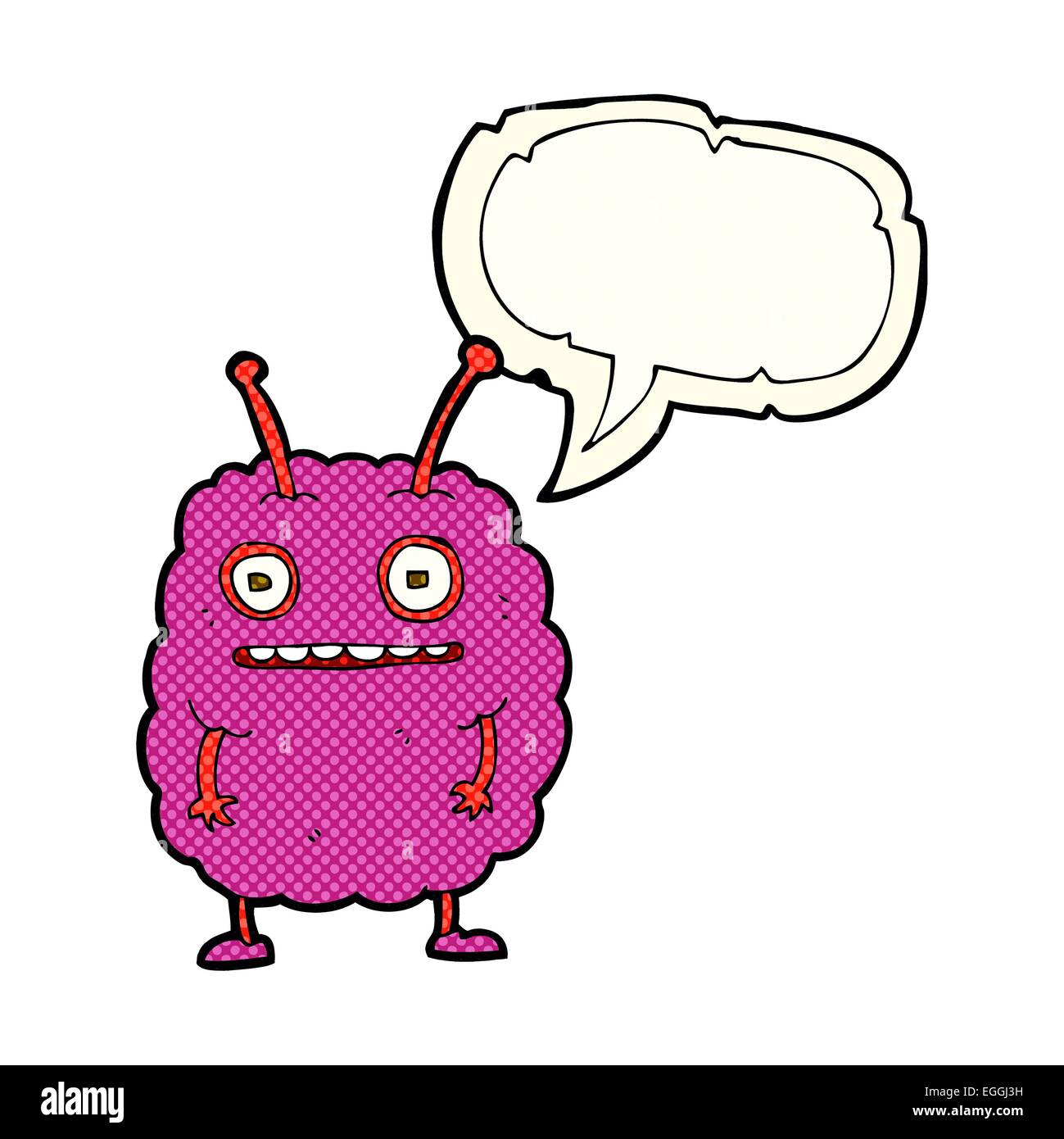 cartoon funny alien monster with speech bubble Stock Vector Image & Art ...