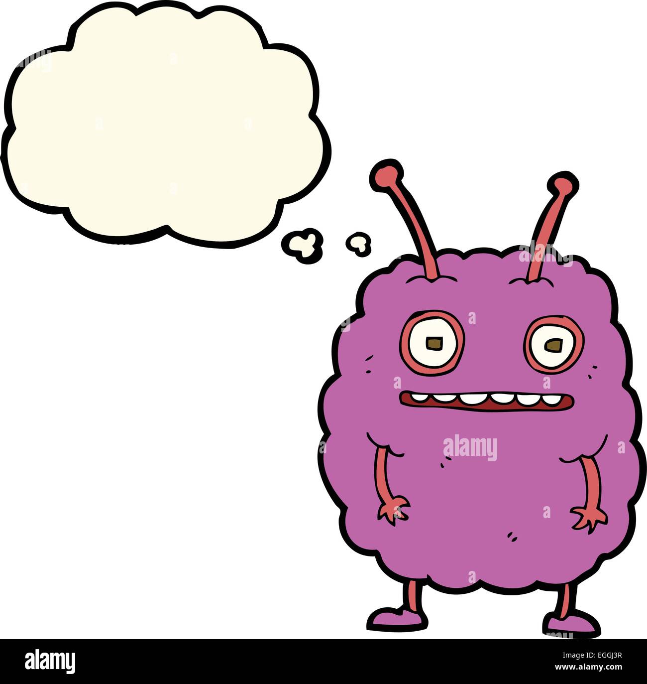 cartoon funny alien monster with thought bubble Stock Vector Image ...