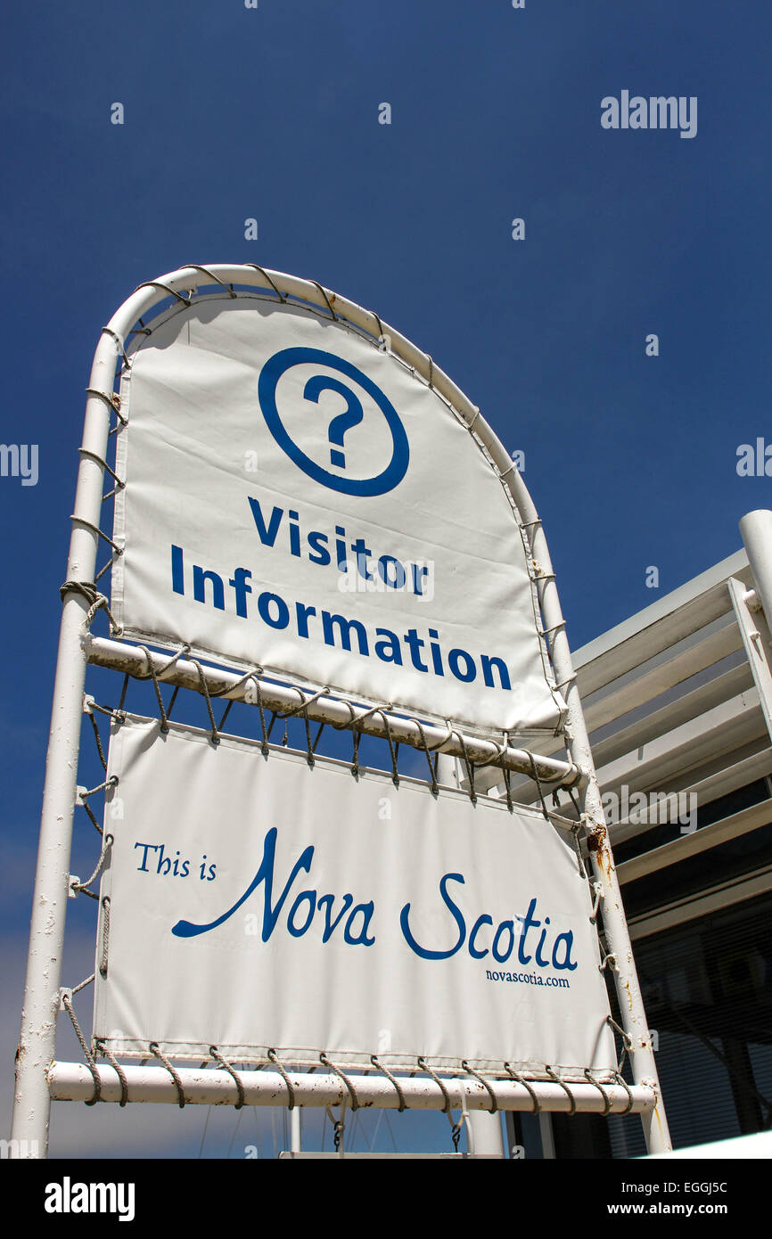 The visitor information sign at the waterfront in Halifax, N.S Stock ...