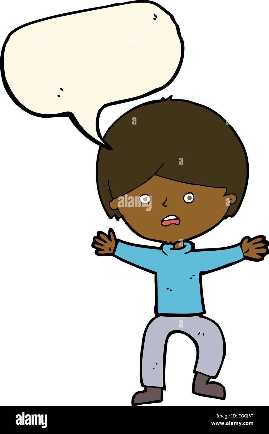 cartoon boy panicking with speech bubble Stock Vector Image & Art - Alamy