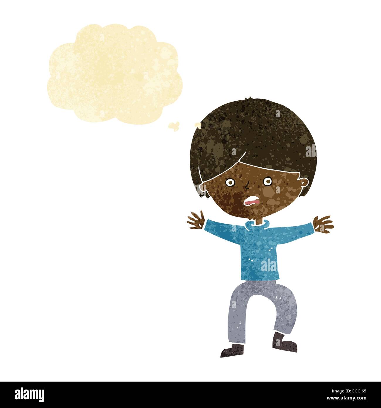 cartoon boy panicking with thought bubble Stock Vector Image & Art - Alamy
