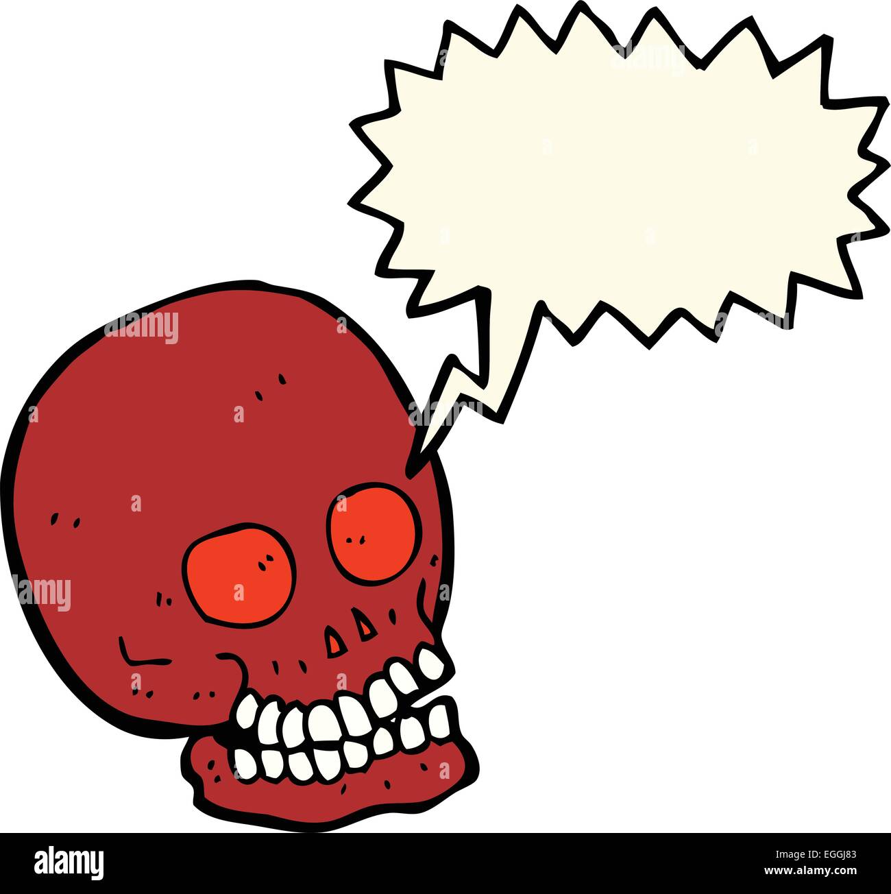 cartoon skull with speech bubble Stock Vector Image & Art - Alamy