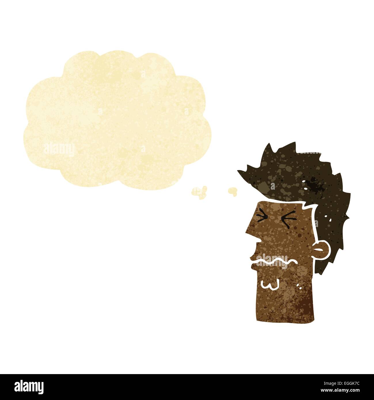 cartoon stressed out face with thought bubble Stock Vector Image & Art ...