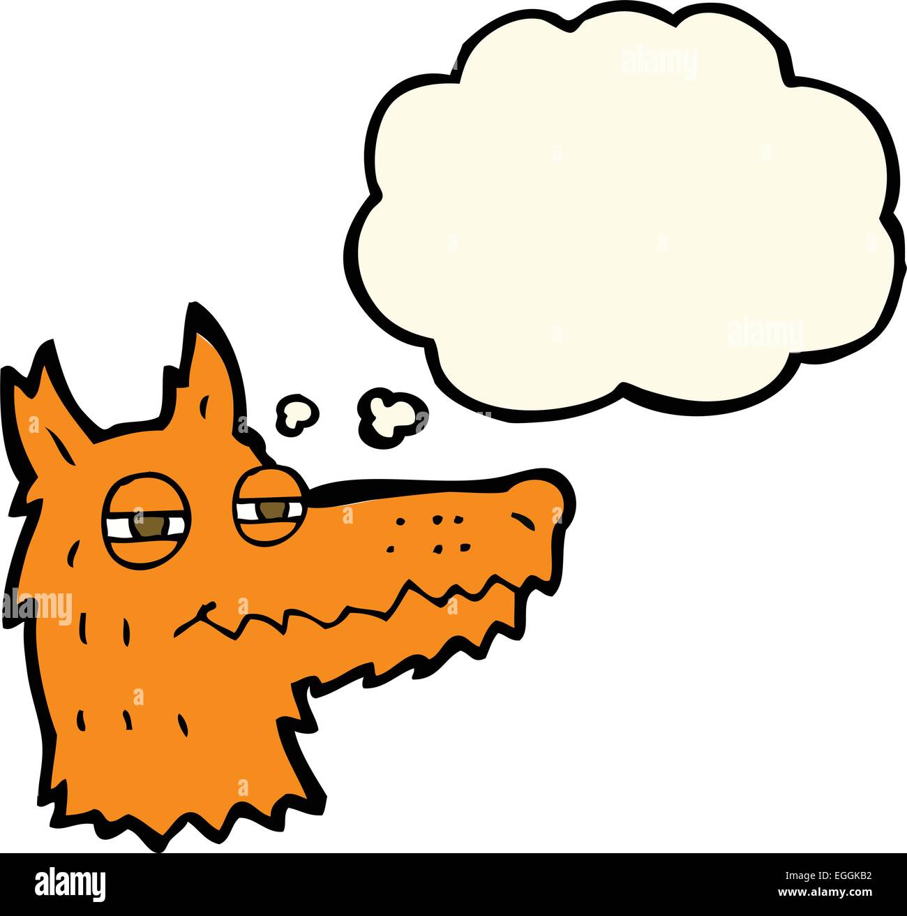 cartoon smug fox face with thought bubble Stock Vector Image & Art - Alamy