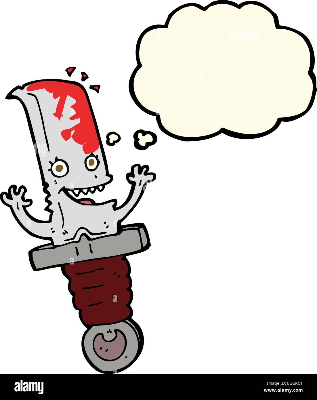 crazy cartoon knife character with thought bubble Stock Vector Image ...