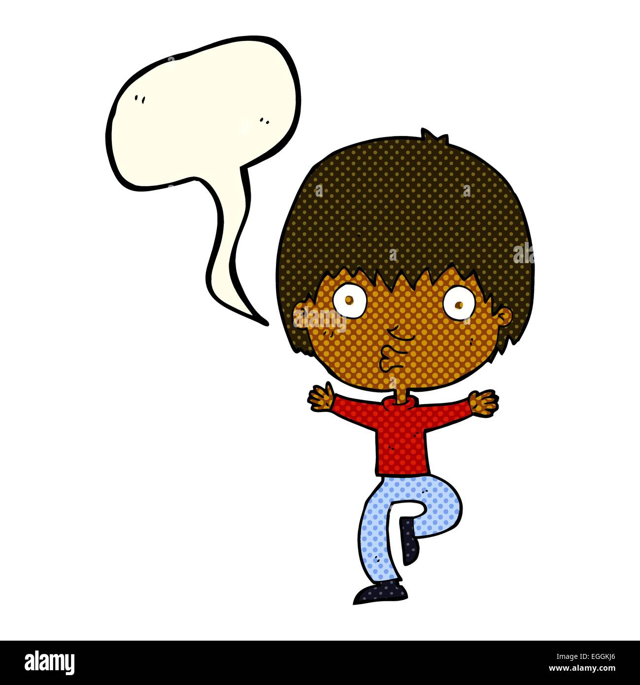 cartoon excited boy with speech bubble Stock Vector Image & Art - Alamy