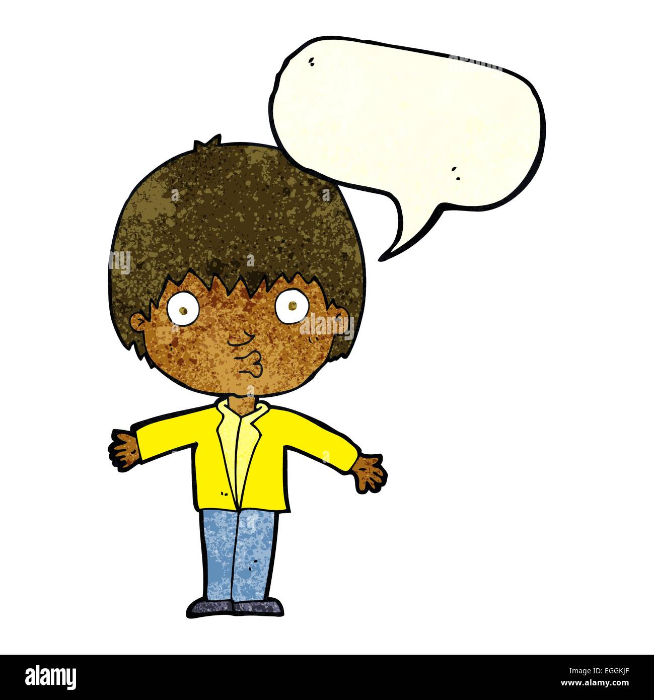 cartoon amazed boy with speech bubble Stock Vector Image & Art - Alamy