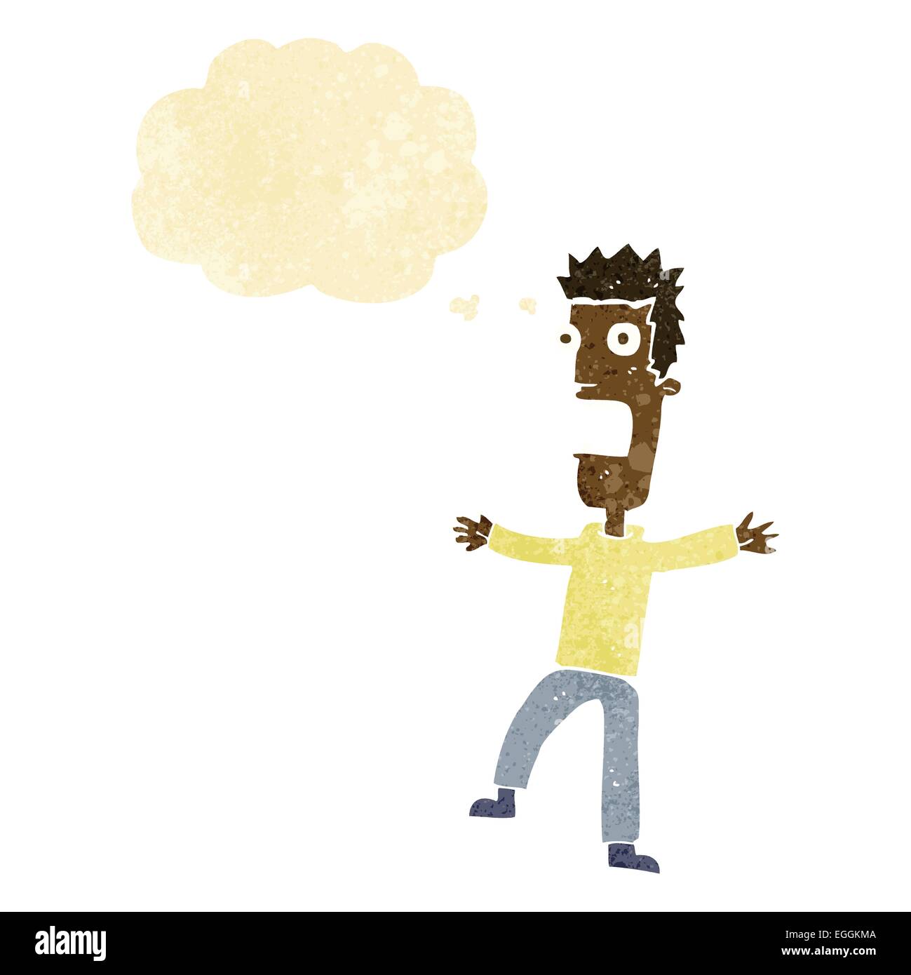 cartoon terrified man with thought bubble Stock Vector Image & Art - Alamy