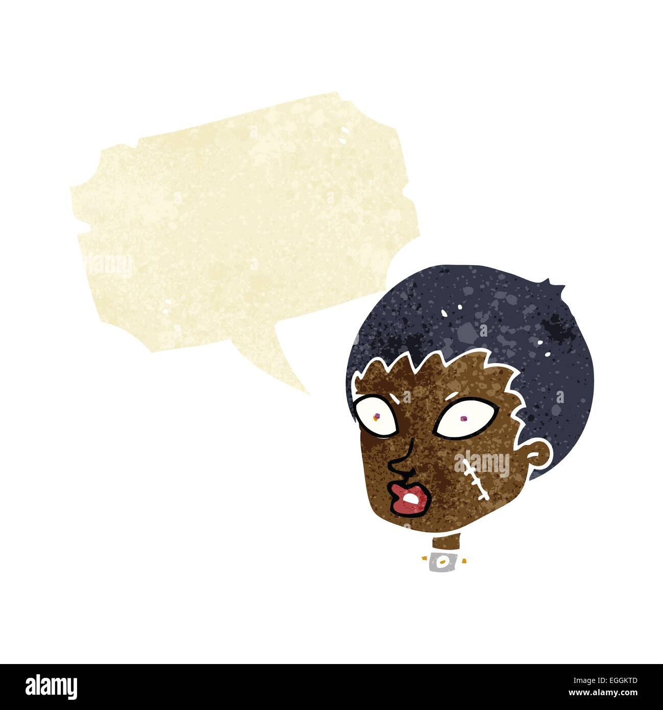 cartoon female zombie head with speech bubble Stock Vector Image & Art ...