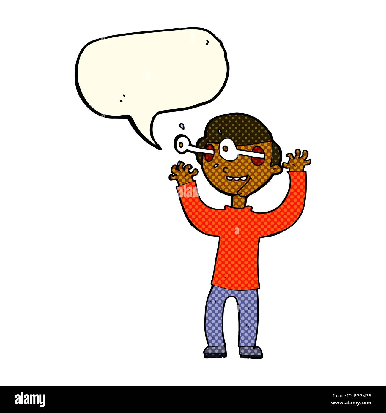 cartoon man with popping out eyes with speech bubble Stock Vector Image ...