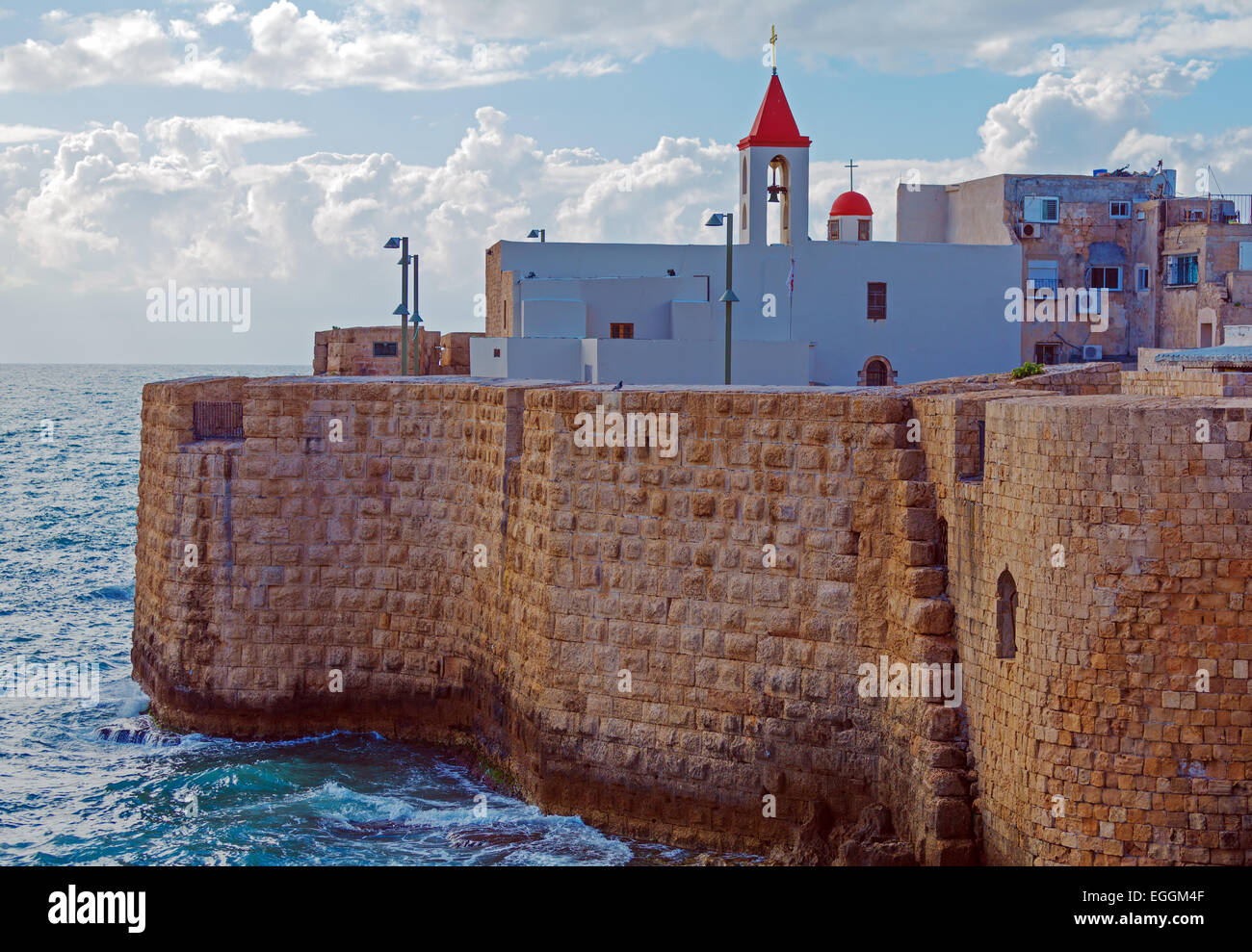 Sea Wall and Port of Acre, Israel Stock Photo - Alamy
