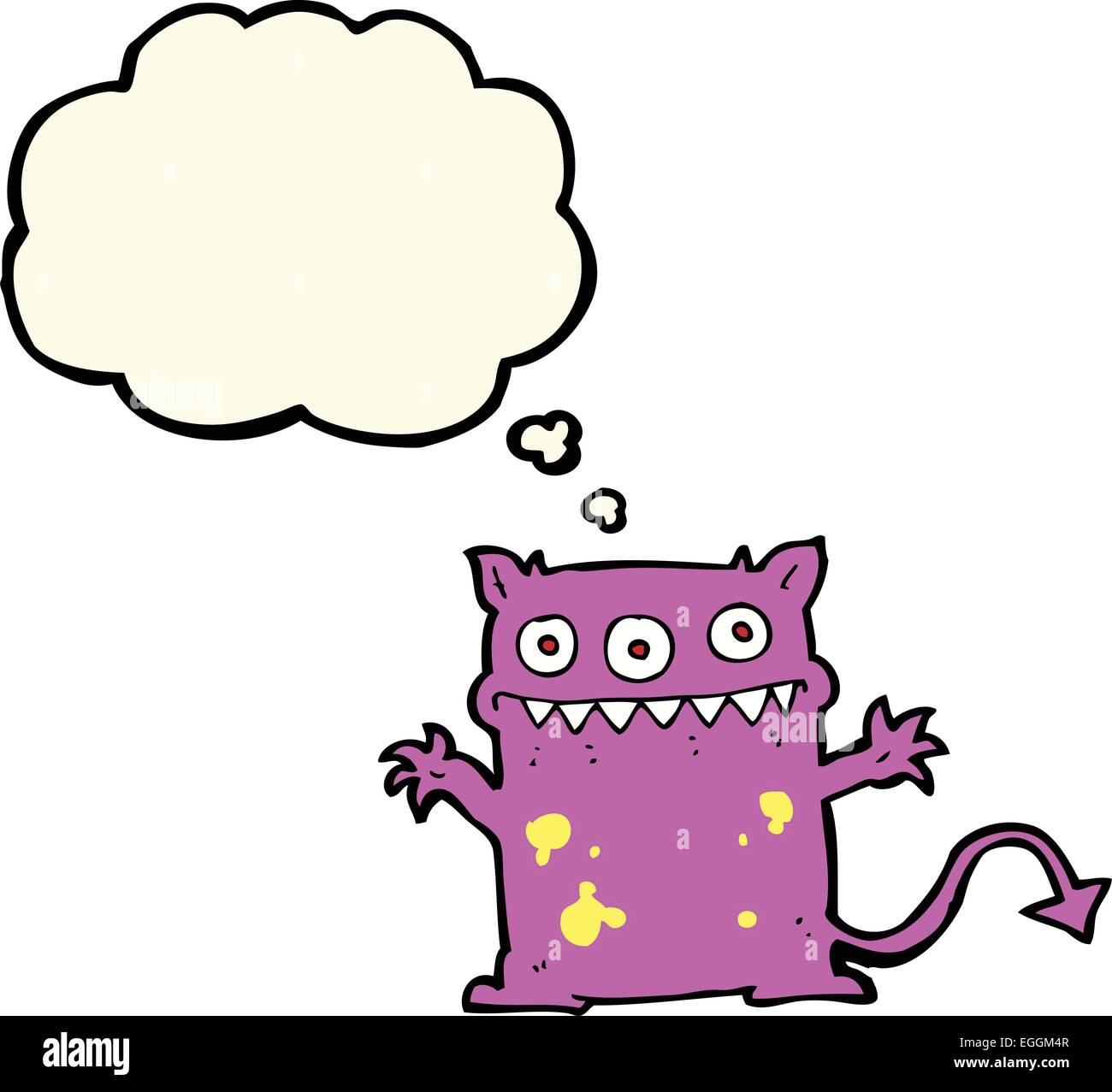 cartoon little monster with thought bubble Stock Vector Image & Art - Alamy