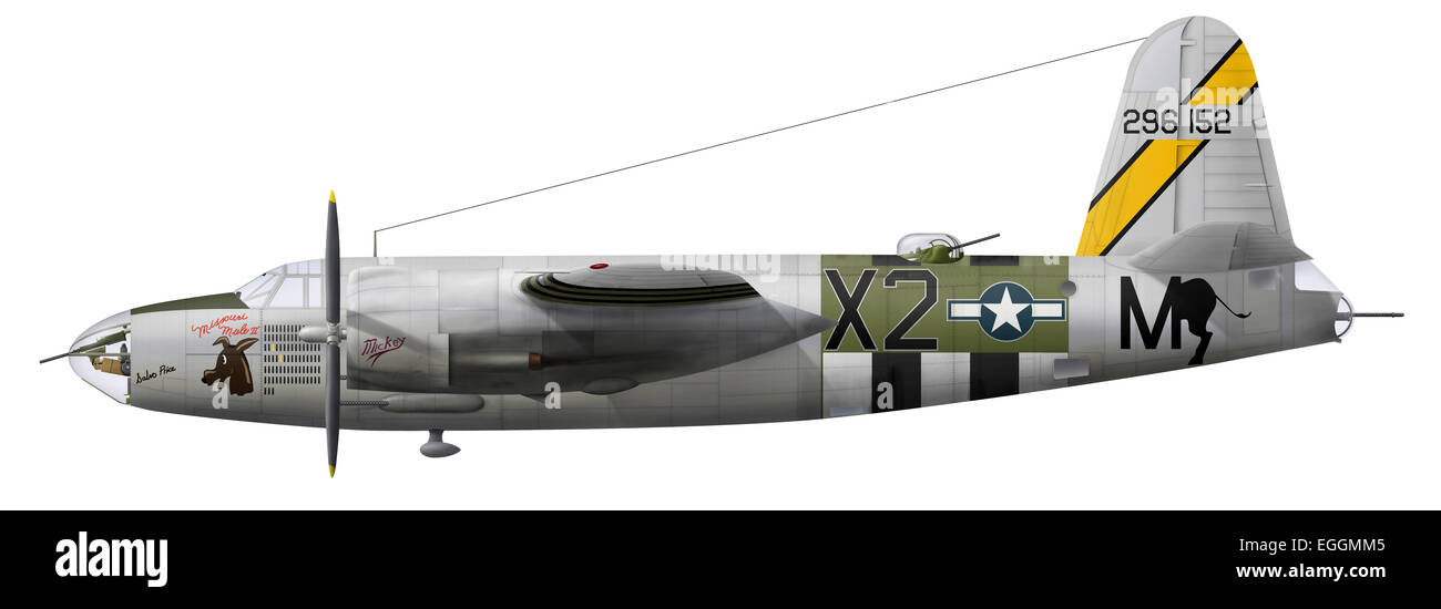 Illustration of a-B-26 Marauder. Missour Mule II is a B-26B Marauder ...