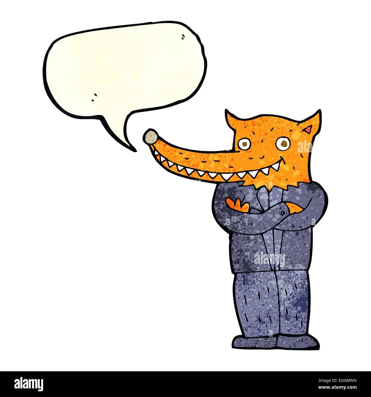 cartoon fox man with speech bubble Stock Vector Image & Art - Alamy