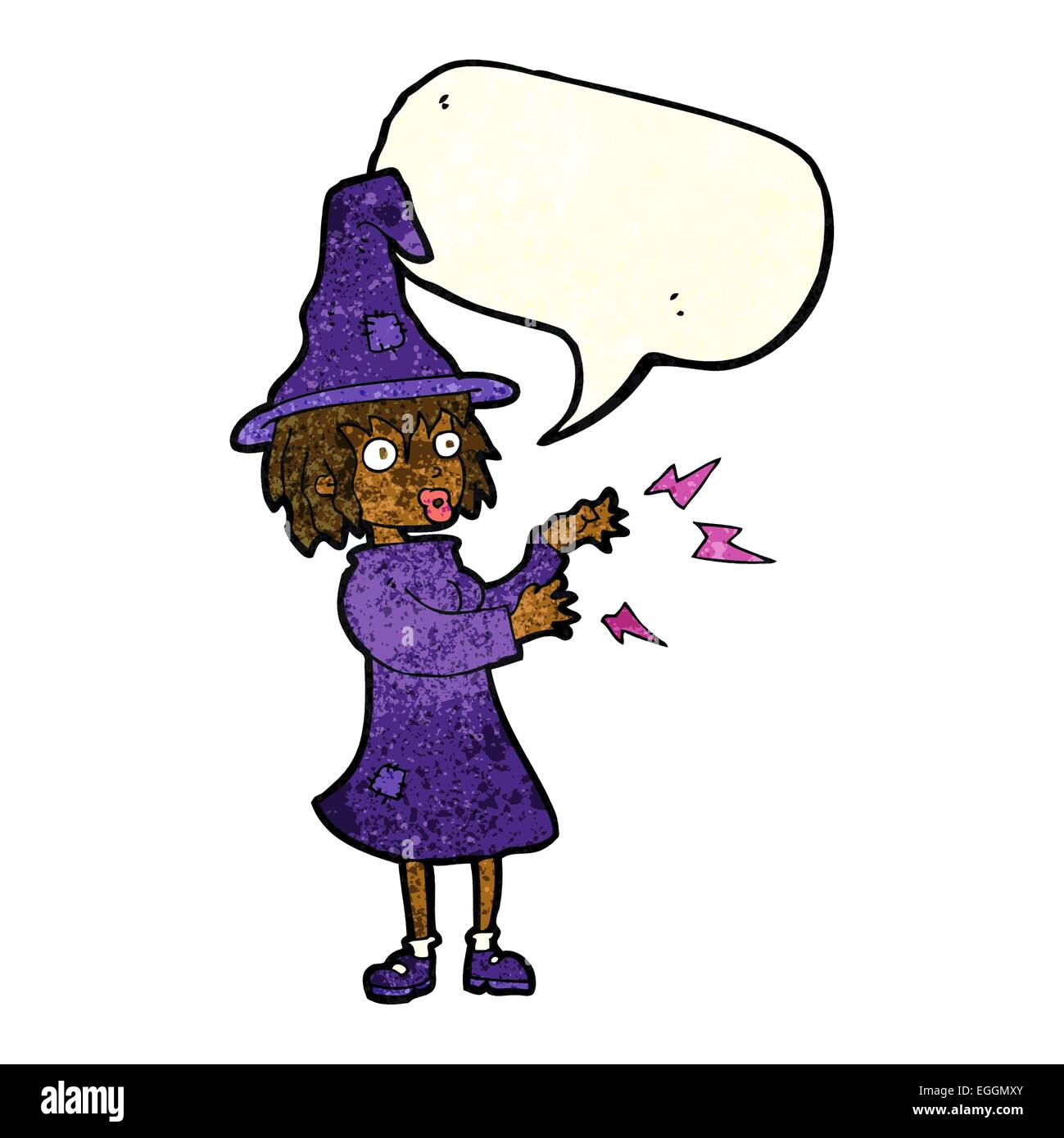 cartoon witch casting spell with speech bubble Stock Vector Image & Art ...
