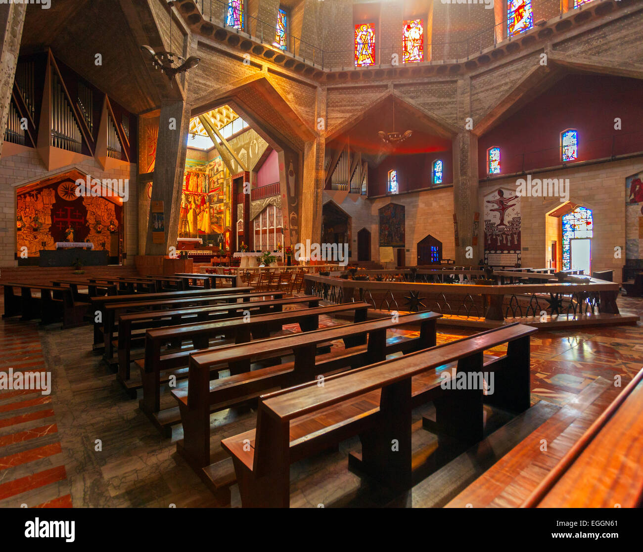 Interior of Annunciation Cathedral in Nazareth, Israel Stock Photo - Alamy