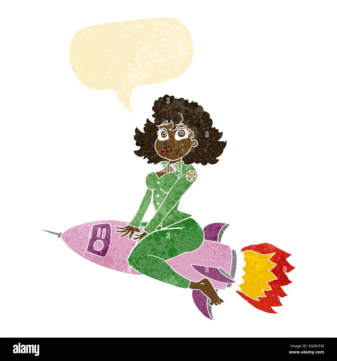 cartoon army pin up girl riding missile with speech bubble Stock Vector ...
