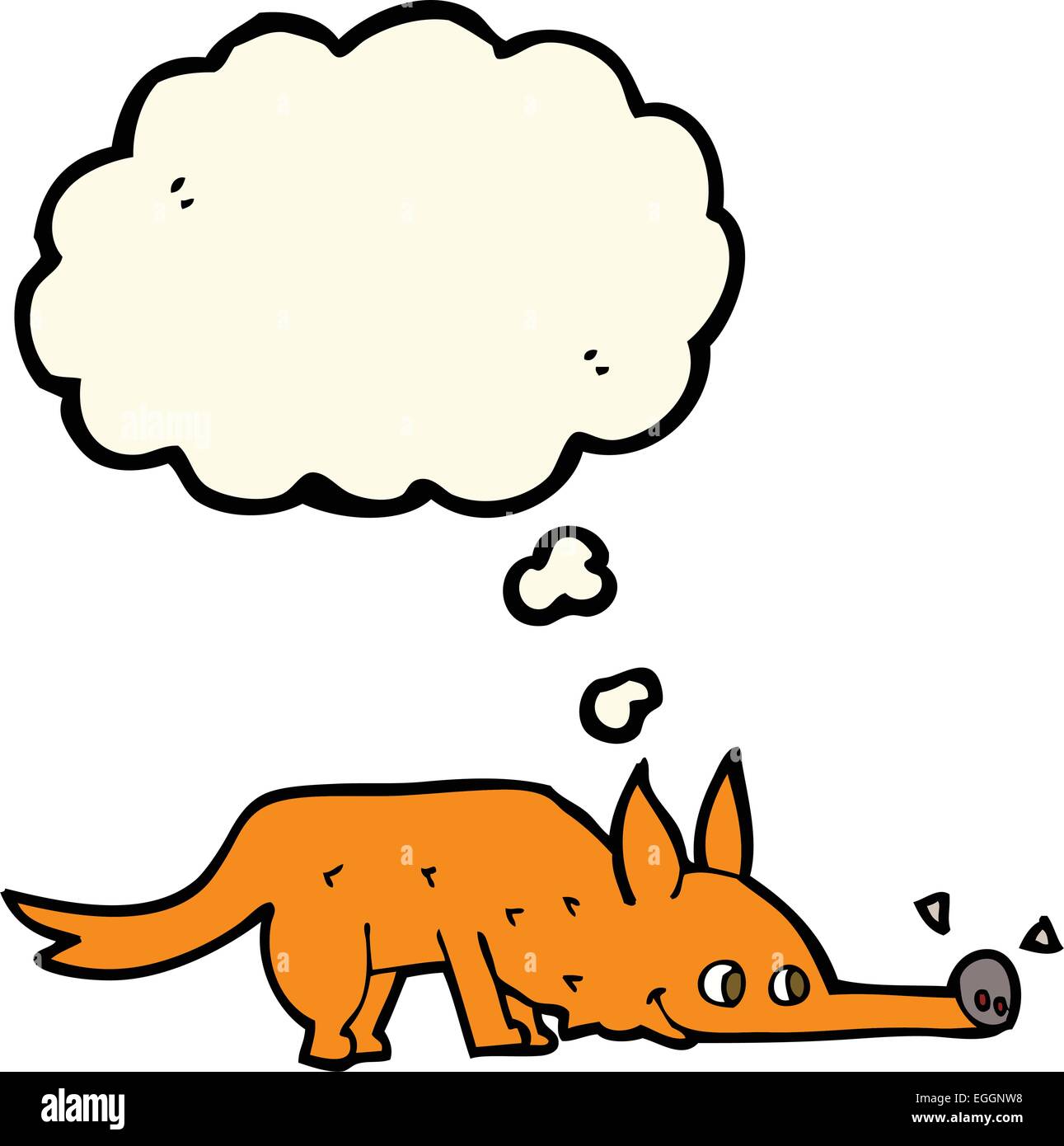 cartoon fox sniffing floor with thought bubble Stock Vector Image & Art ...