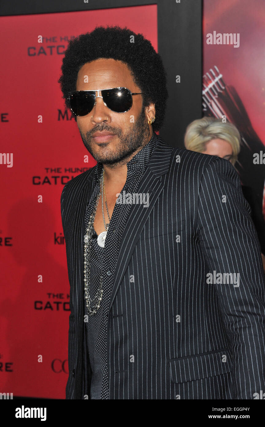 LOS ANGELES, CA - NOVEMBER 18, 2013: Lenny Kravitz at the US premiere ...