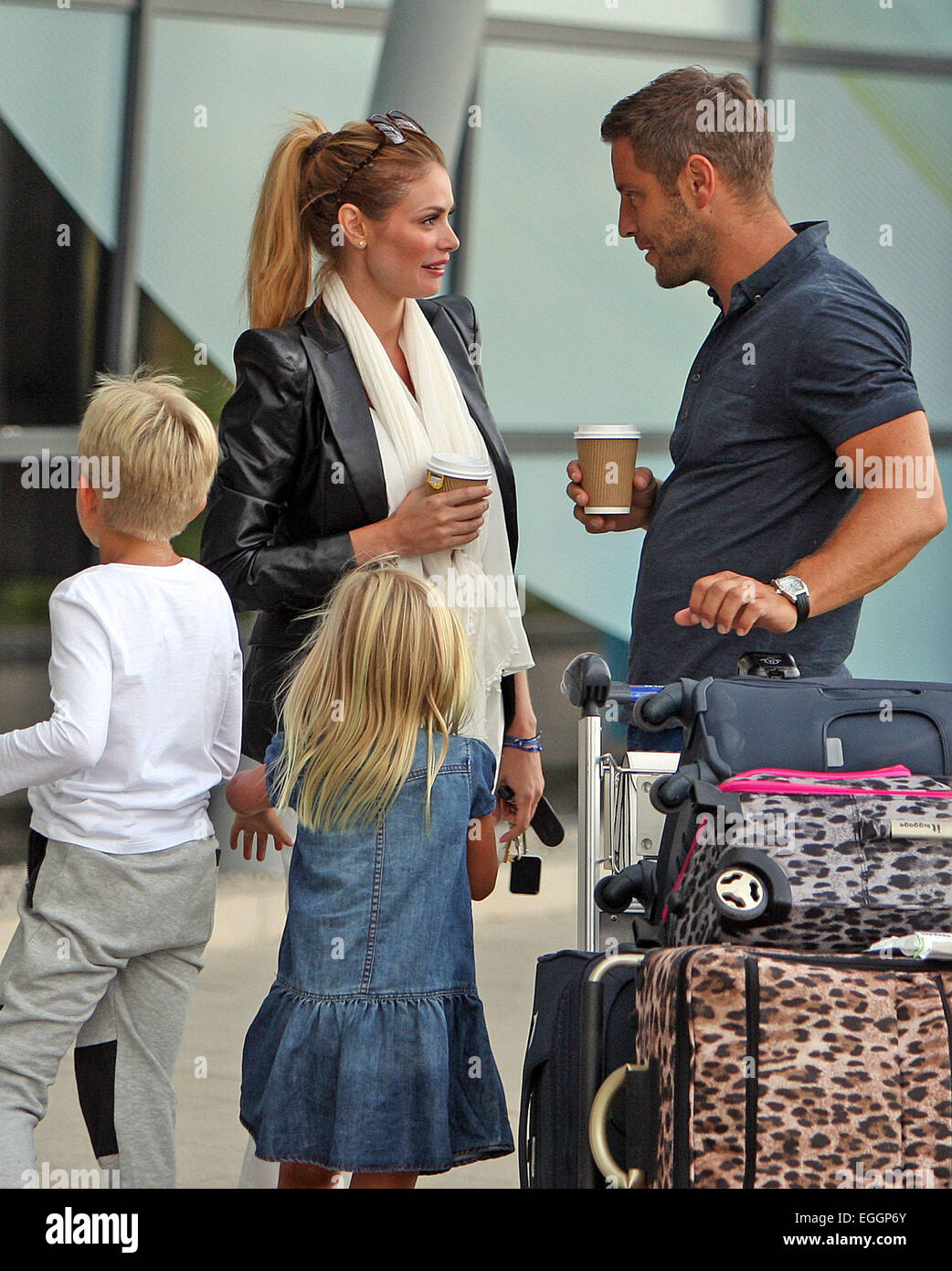 TOWIE stars Chloe Sims and Elliott Wright arrive at Southend Airport ...