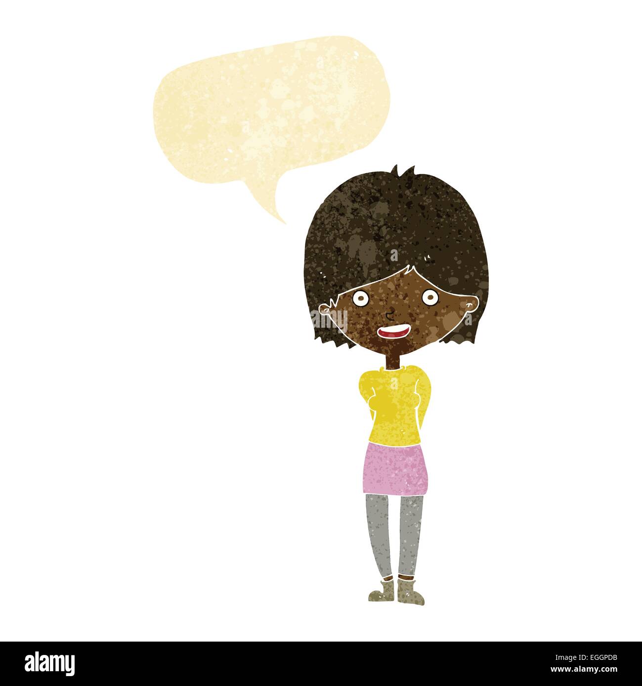 cartoon friendly woman with speech bubble Stock Vector Image & Art - Alamy