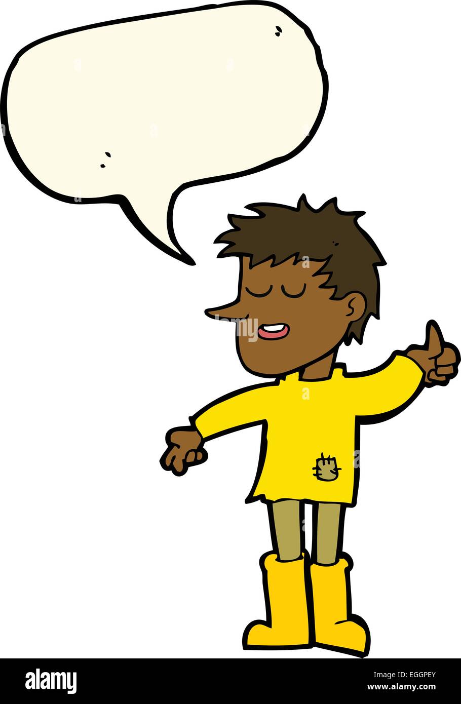 Cartoon poor boy positive attitude hi-res stock photography and images ...