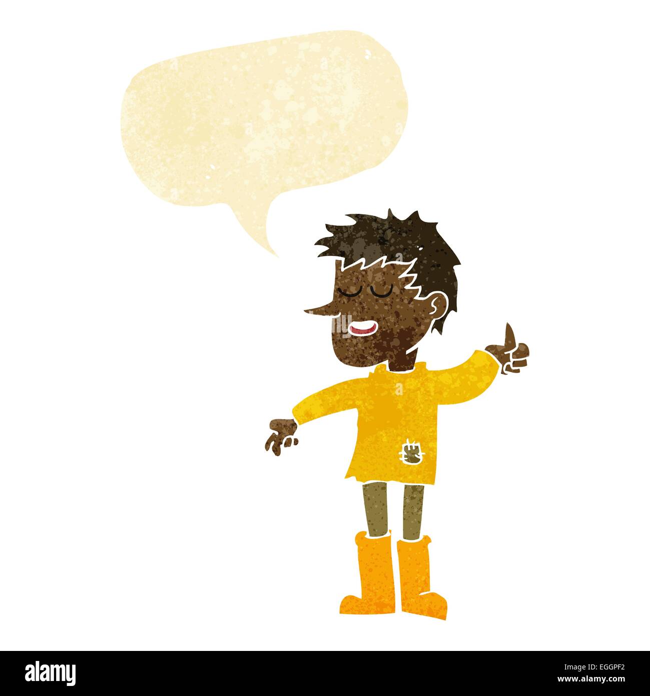 cartoon poor boy with positive attitude with speech bubble Stock Vector ...