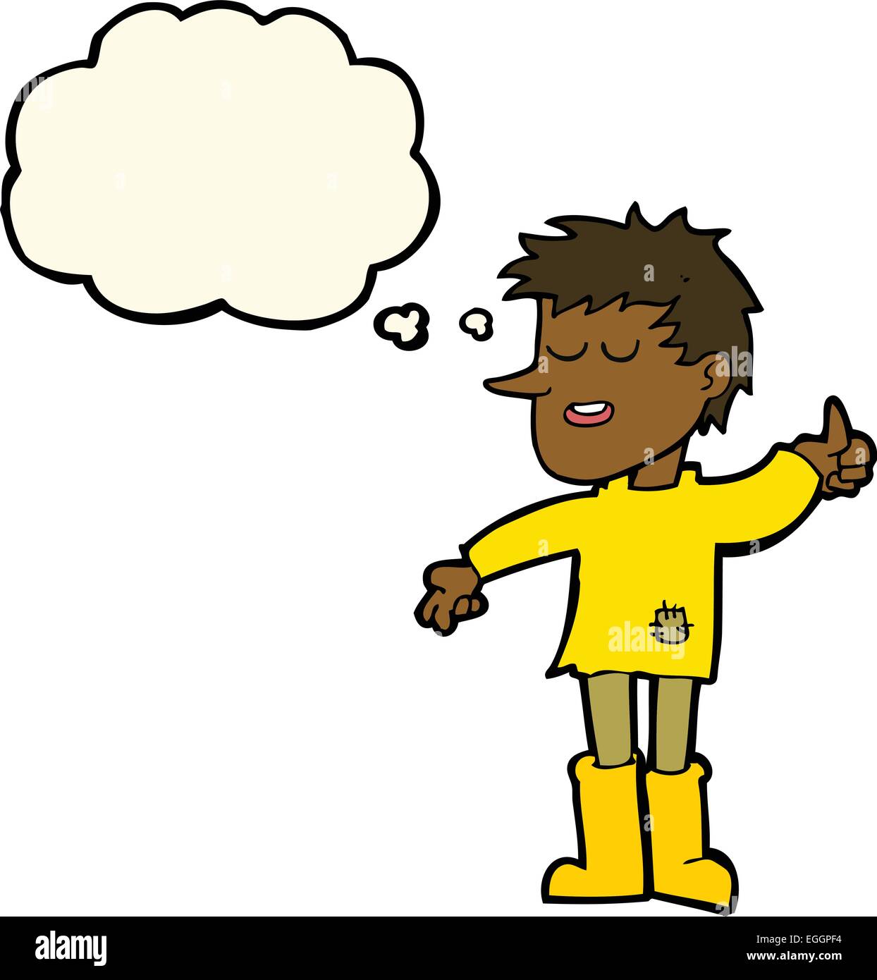 Cartoon poor boy positive attitude hi-res stock photography and images ...