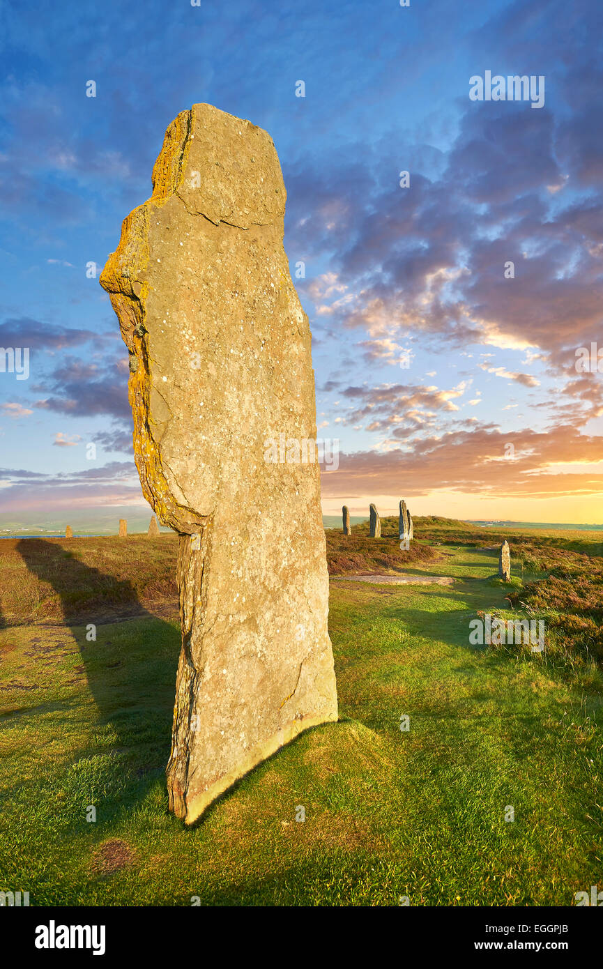 The Ring of Brodgar, 2,500 to circa 2,000 BC, a Neolithic stone circle ...