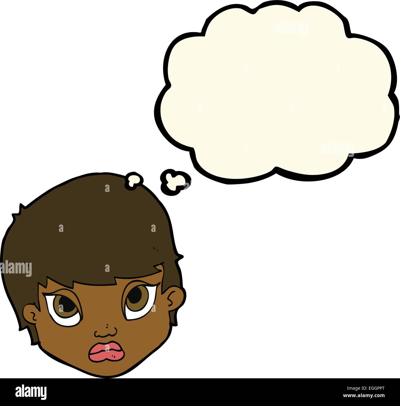 cartoon sulking woman with thought bubble Stock Vector Image & Art - Alamy