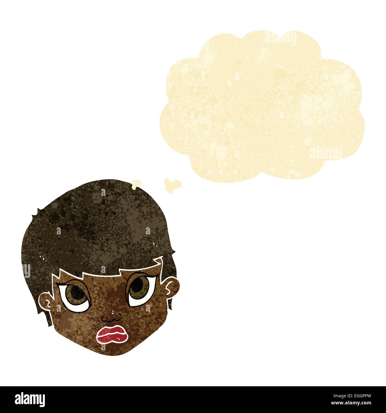 cartoon sulking woman with thought bubble Stock Vector Image & Art - Alamy