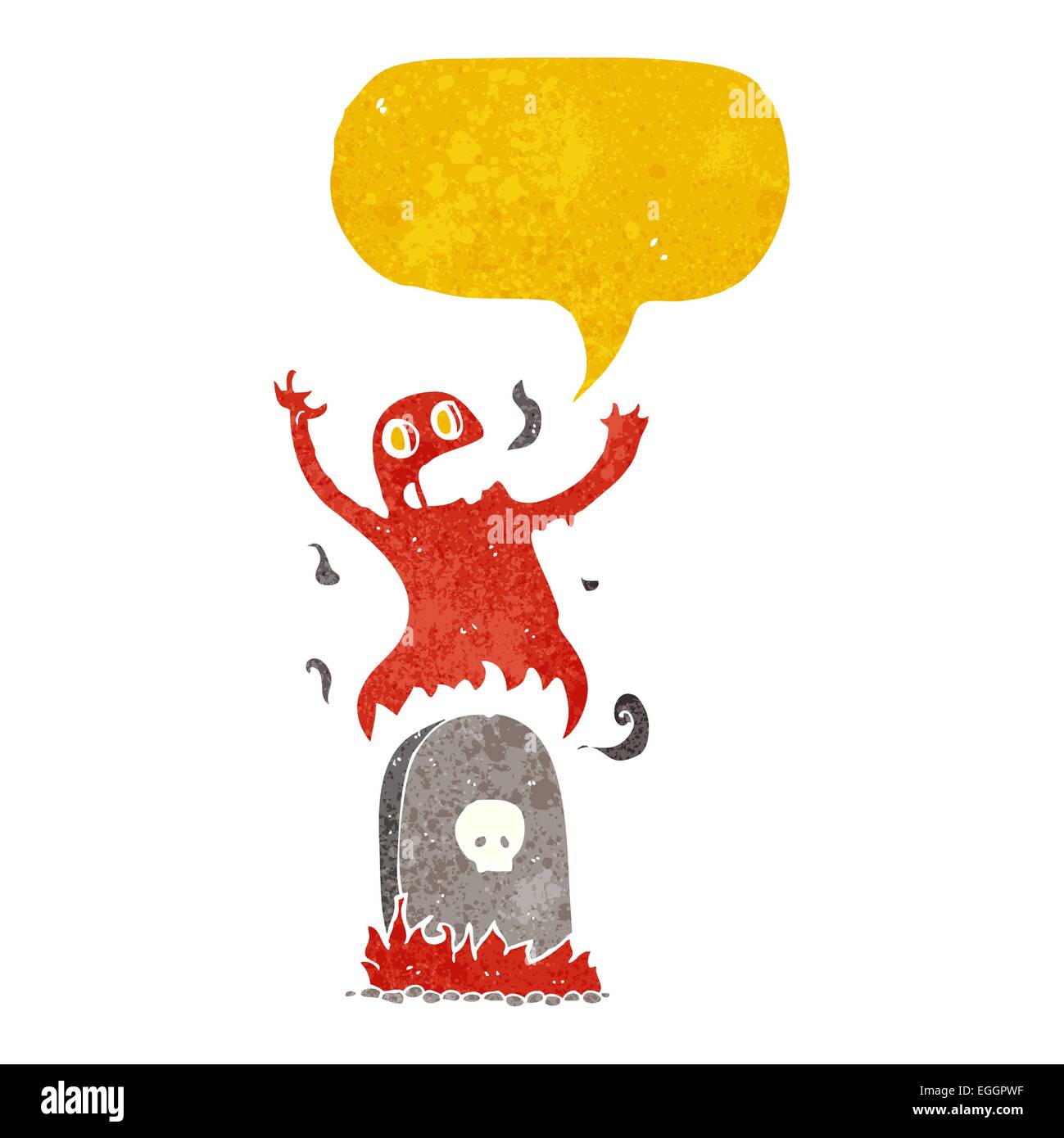 cartoon ghost rising from grave with speech bubble Stock Vector Image ...