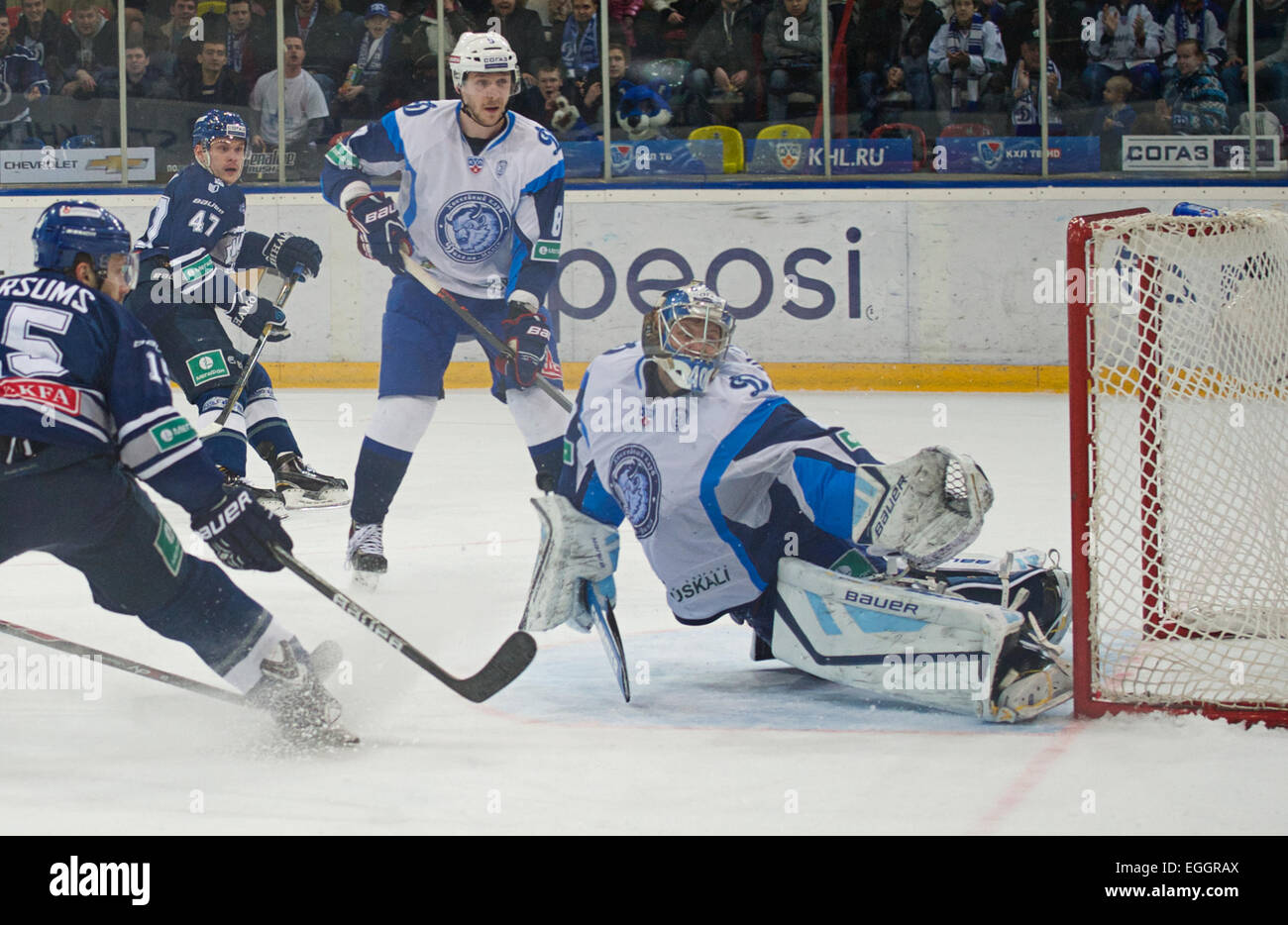 Moscow, Russia. 24th Feb, 2015. Goaltender Dmitry Milchakov #40 of the ...