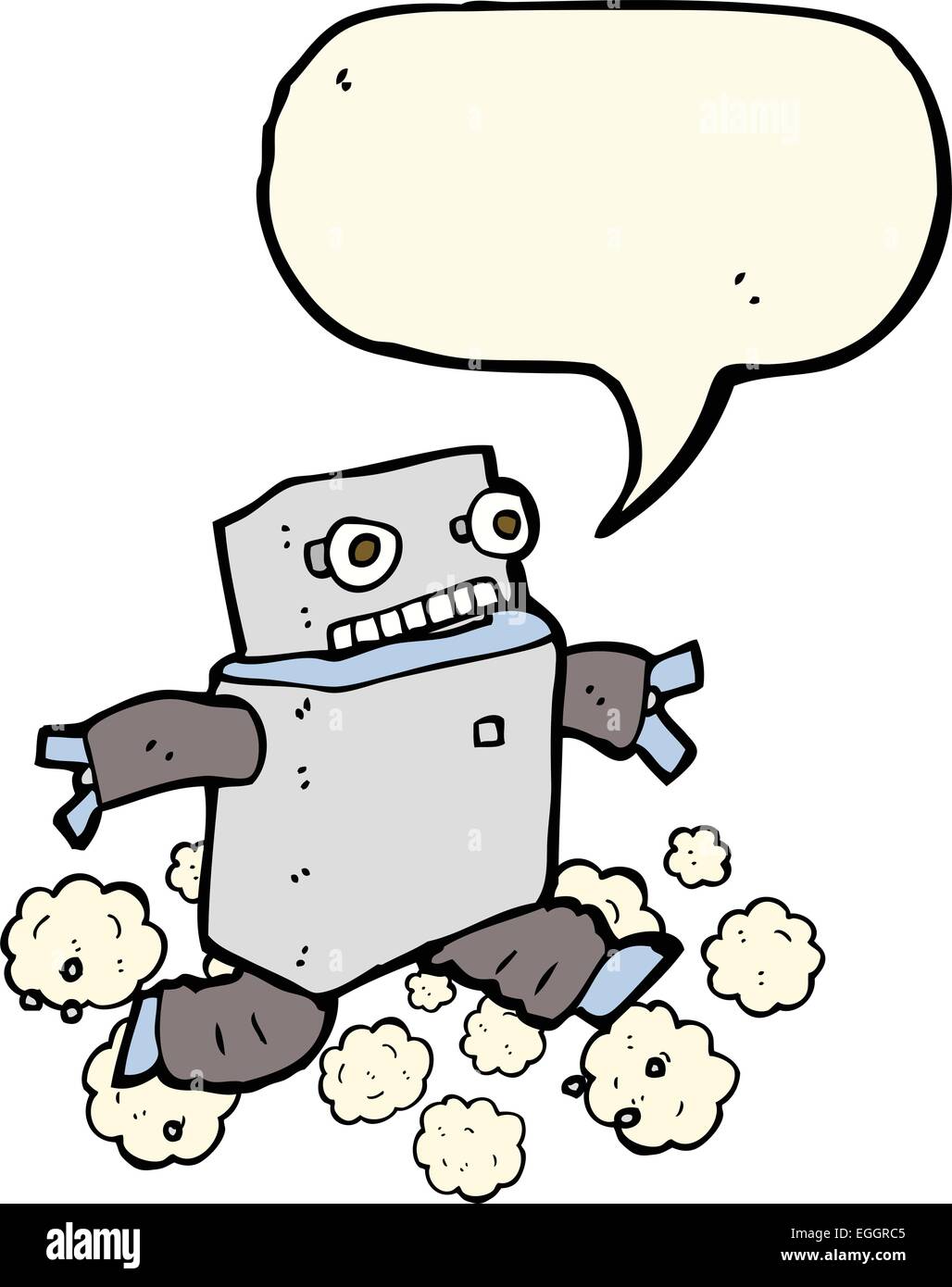 Cartoon illustration funny running robot Stock Vector Images - Alamy