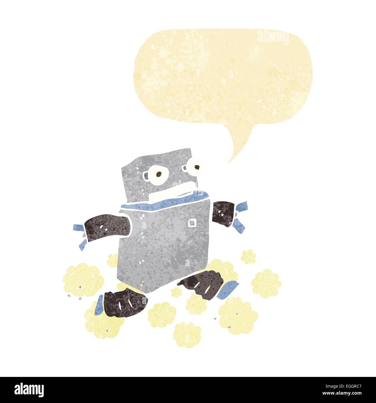 cartoon running robot with speech bubble Stock Vector Image & Art - Alamy