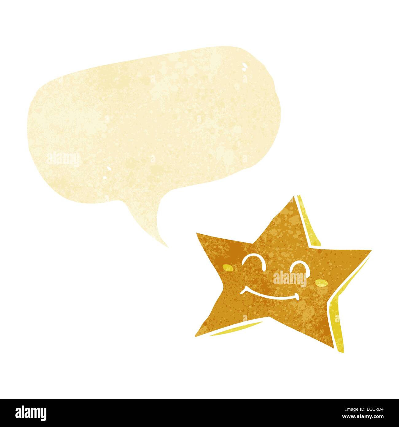 cartoon happy star character with speech bubble Stock Vector Image ...