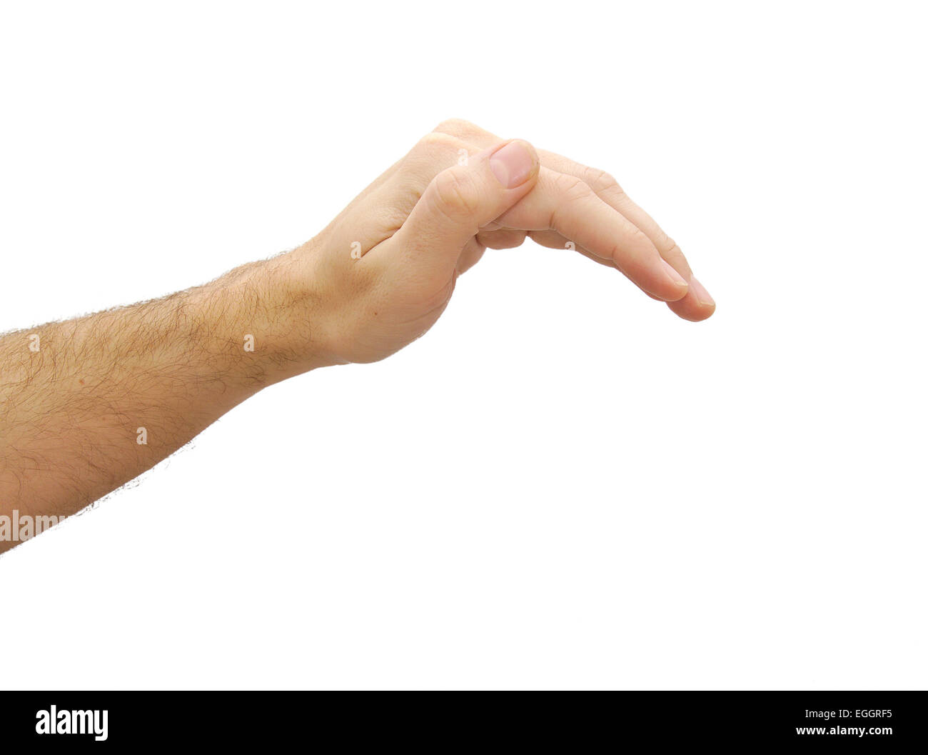 Hand prepared to cover anything. Gesture isolated on white background ...