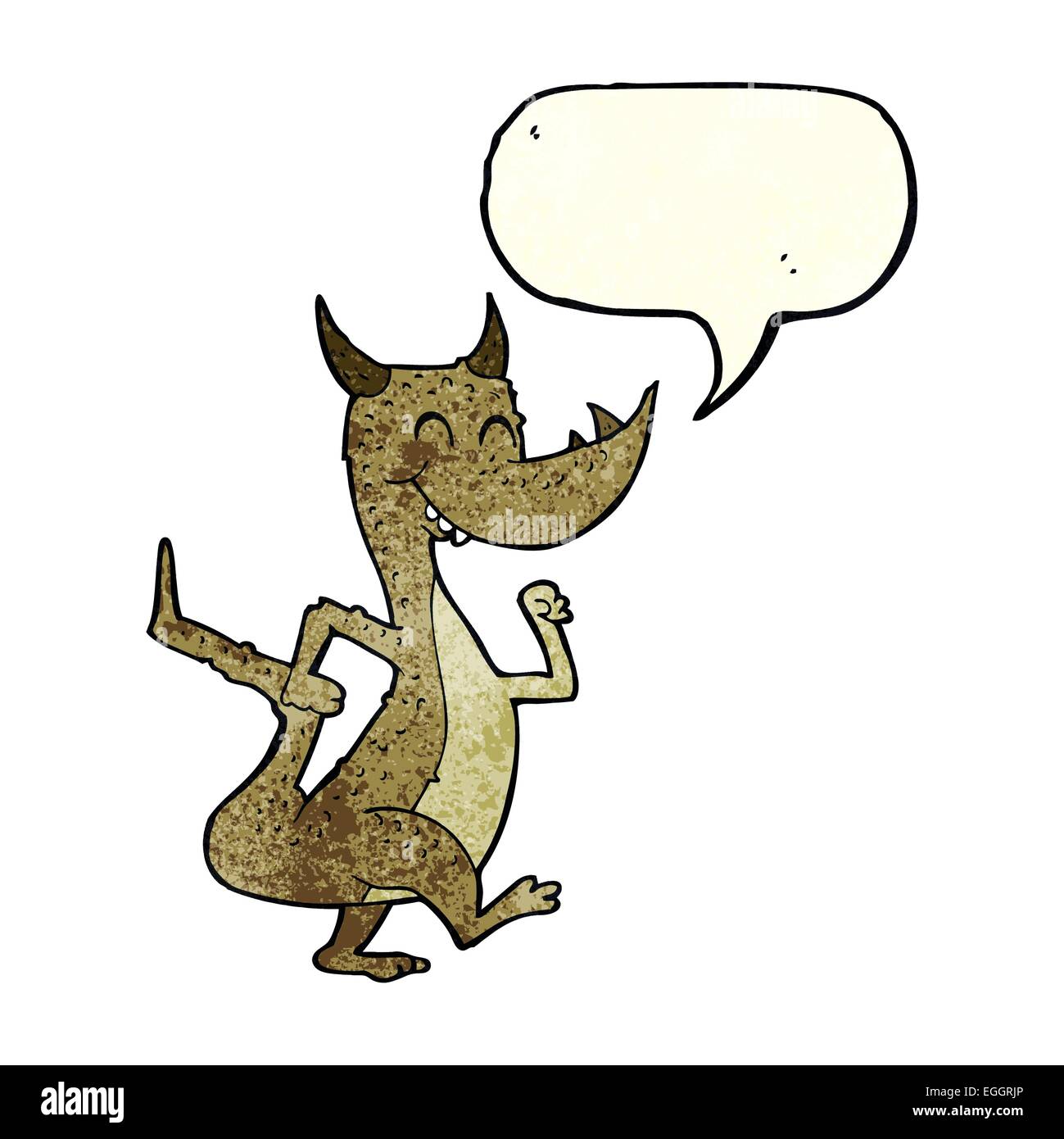 cartoon happy dragon with speech bubble Stock Vector Image & Art - Alamy