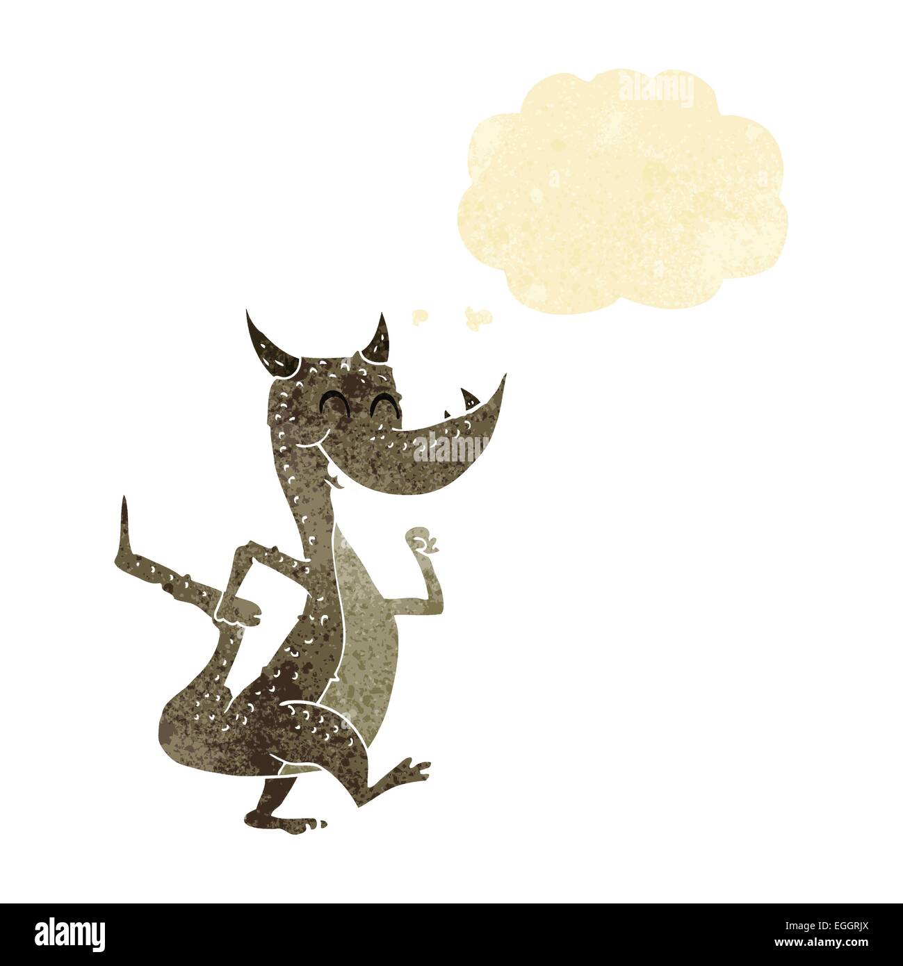 cartoon happy dragon with thought bubble Stock Vector Image & Art - Alamy