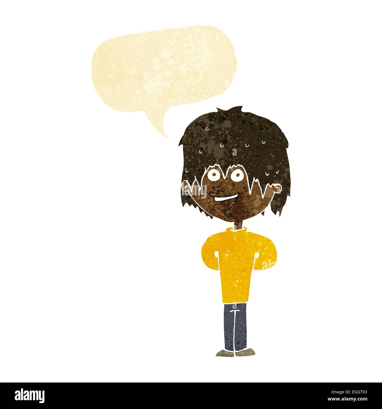 cartoon happy scruffy boy with speech bubble Stock Vector Image & Art ...
