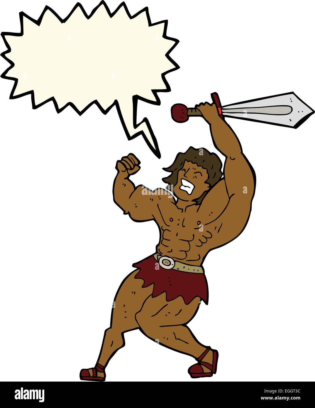 cartoon barbarian hero with speech bubble Stock Vector Image & Art - Alamy