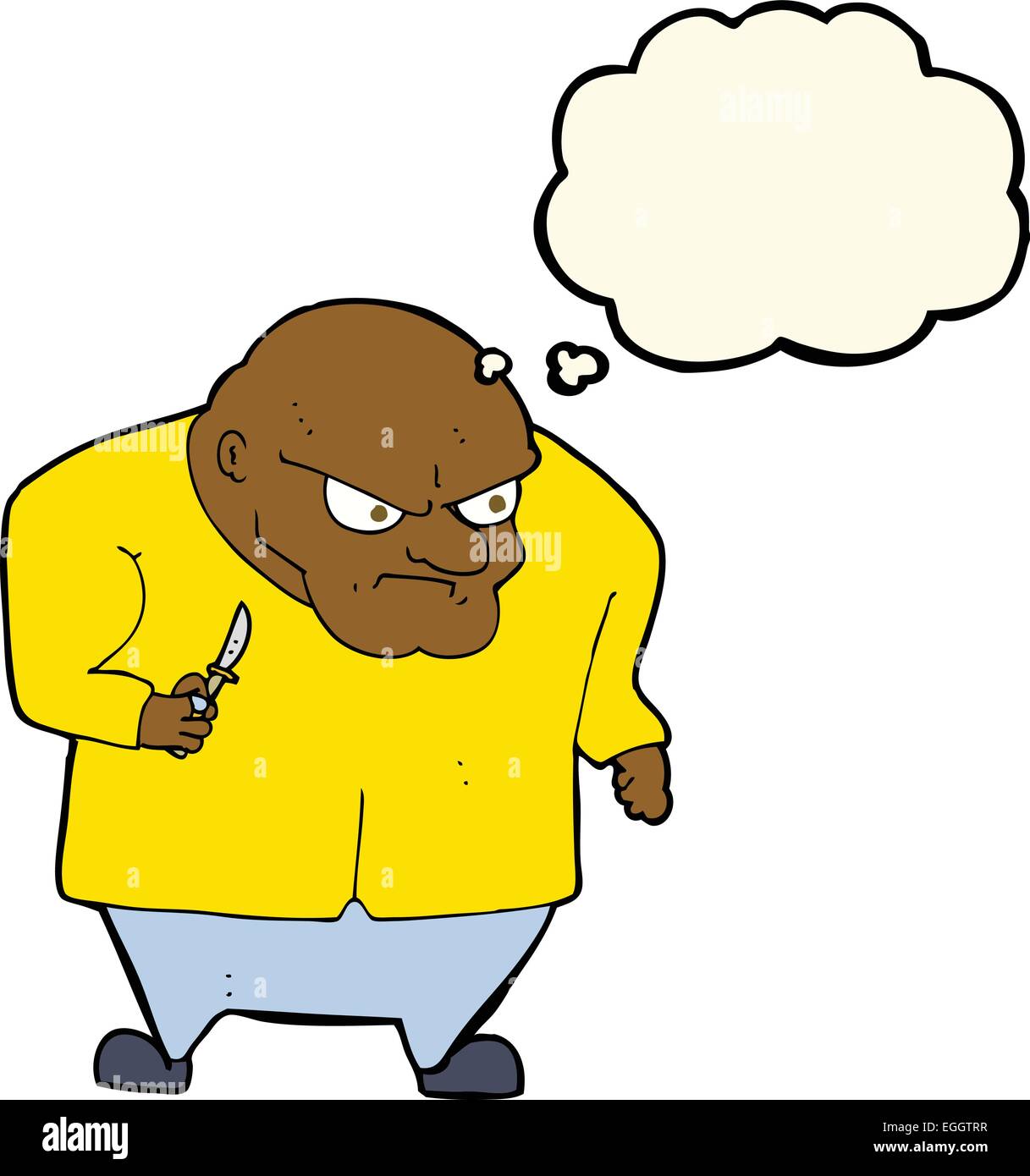 cartoon evil man with thought bubble Stock Vector Image & Art - Alamy