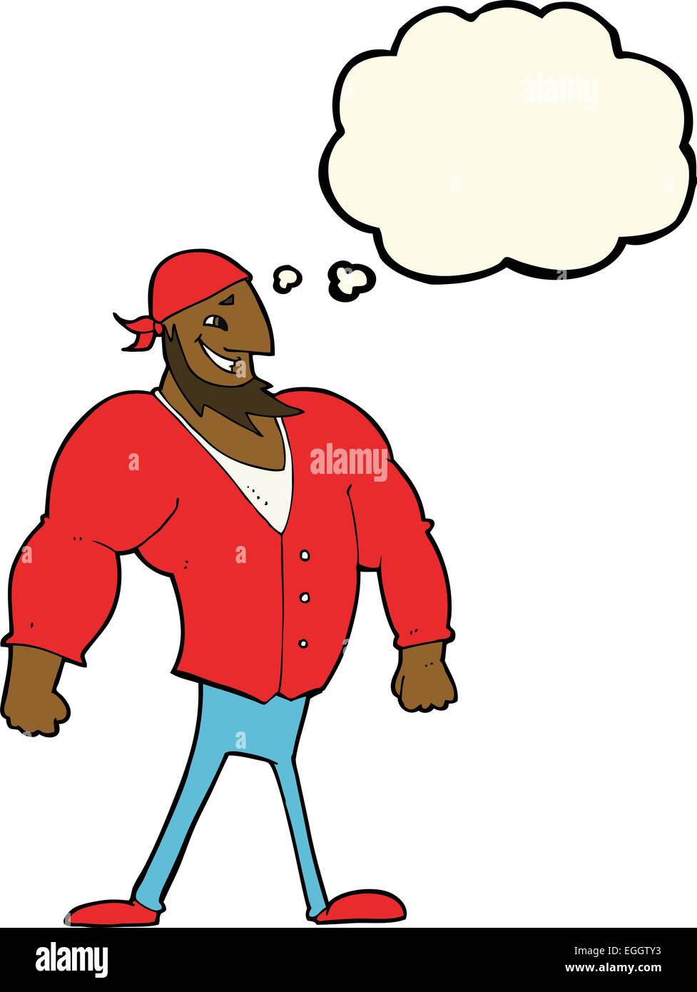 cartoon manly sailor man with thought bubble Stock Vector Image & Art ...