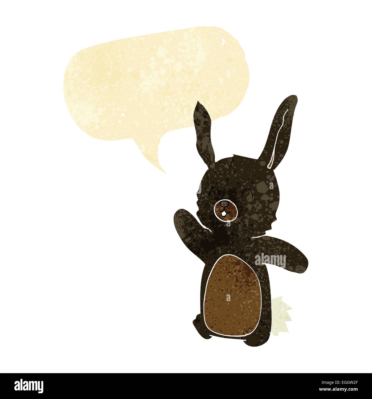 cartoon happy rabbit with speech bubble Stock Vector Image & Art - Alamy