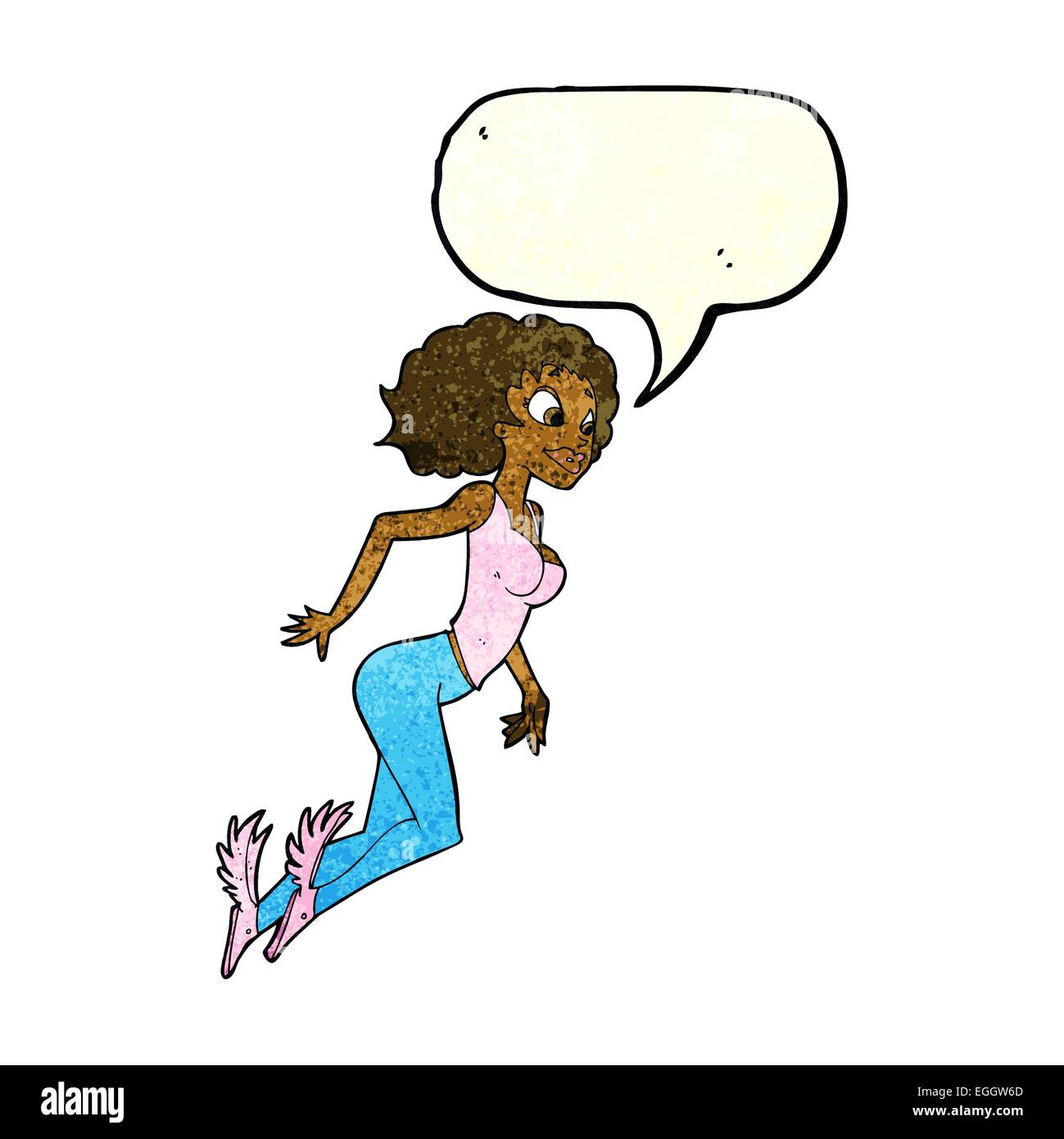 cartoon flying woman with speech bubble Stock Vector Image & Art - Alamy