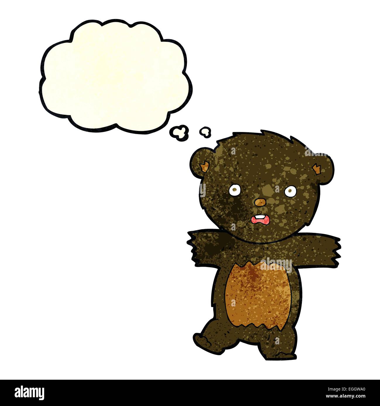 cartoon shocked black bear cub with speech bubble Stock Vector Image ...