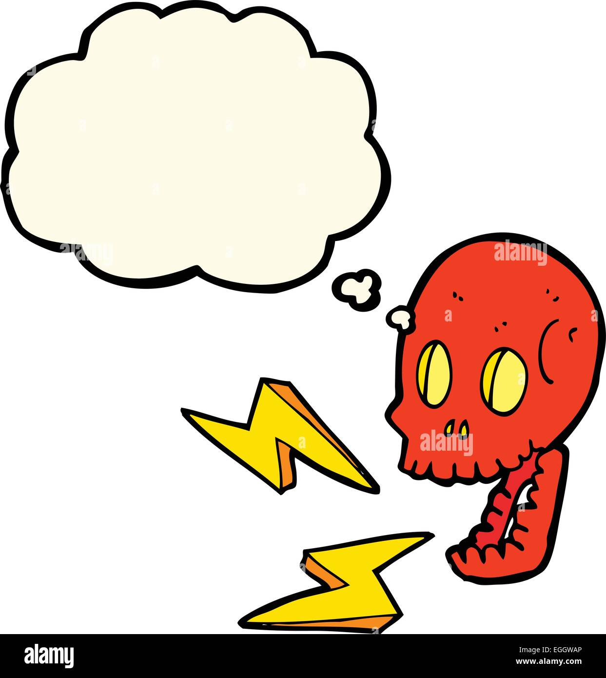 cartoon crazy skull with thought bubble Stock Vector Image & Art - Alamy