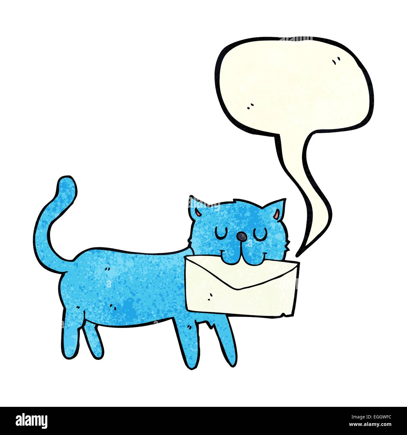 cartoon cat carrying letter with speech bubble Stock Vector Image & Art ...