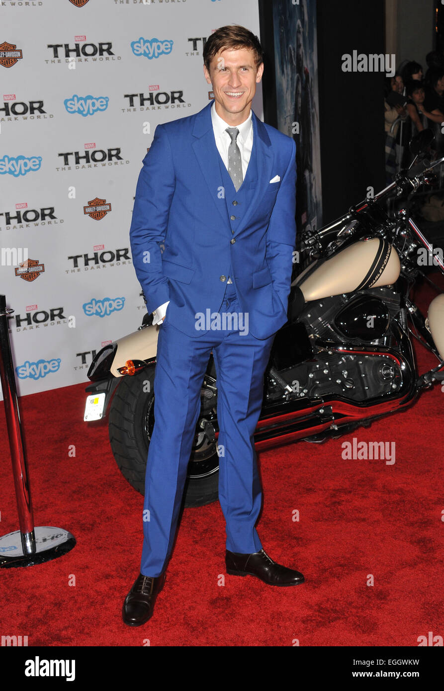 LOS ANGELES, CA - NOVEMBER 4, 2013: Jonathan Howard at the US premiere ...