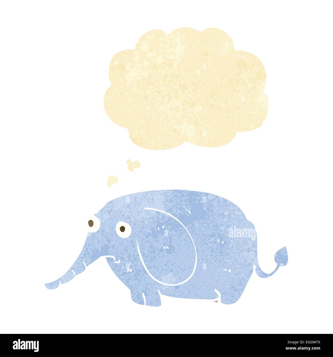 cartoon sad little elephant with thought bubble Stock Vector Image ...